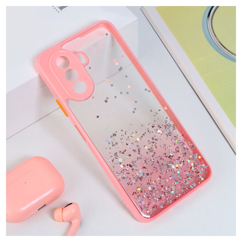 Maskica Frame Glitter za Huawei Nova Y70/Y70 Plus roze