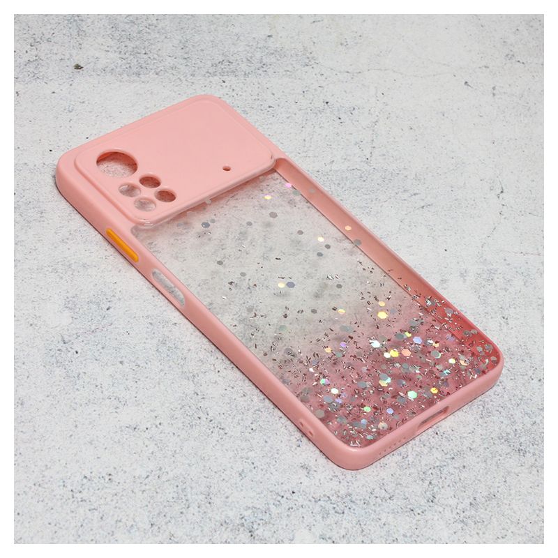 Maskica Frame Glitter za Xiaomi Poco X4 Pro 5G roze