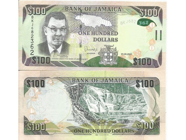 Jamaica 100 dollars 2021. UNC Hibrid