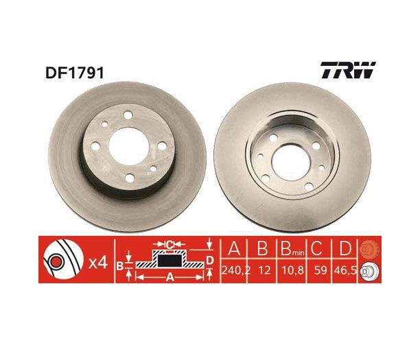 Disk kočioni prednji TRW DF1791 - 43815 - 800156