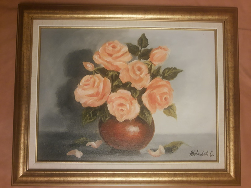 "Lepota ruža", uramljeno 40x50 cm.