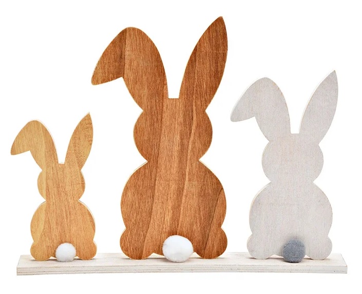 Uskršnja dekoracija STAND BUNNIES WOOD 10034946 - Brown