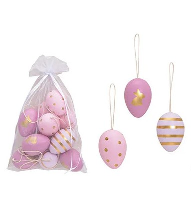 Uskršnja dekoracija SET EASTEREGGS 12/1 6cm 10026596 - Pink