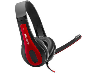 Canyon HSC-1 basic PC headset with microphone Black-red ( CNS-CHSC1BR )