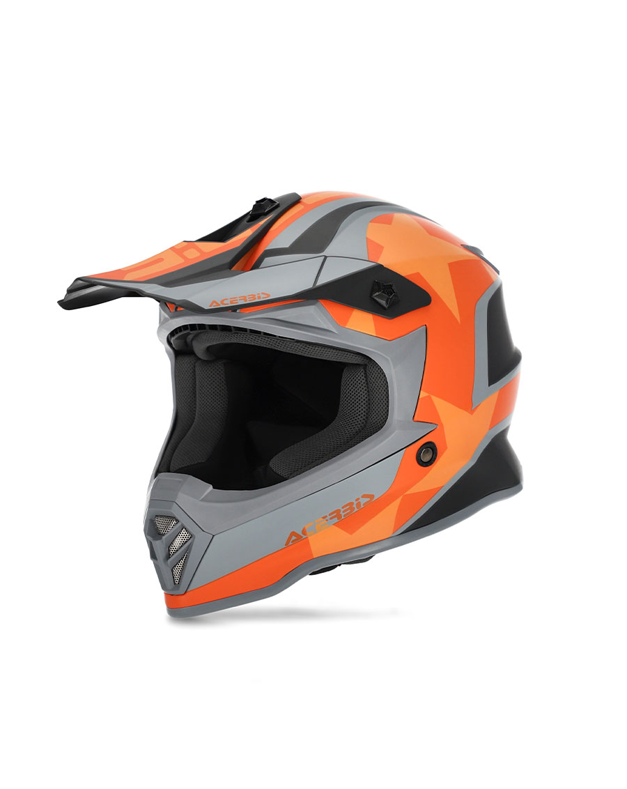 Acerbis dečija kros kaciga Impact Steel orange/siva