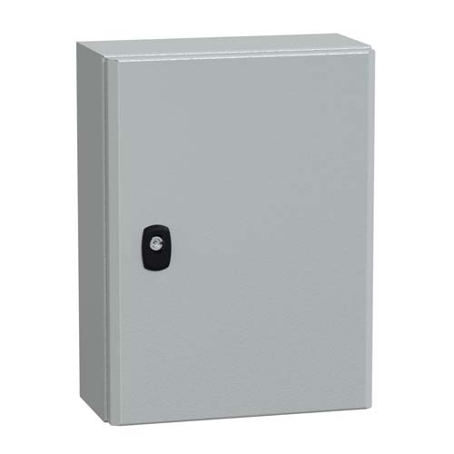 SE Wall mounted steel enclosure Spacial S3D plain door without mounting plate 400x300x150mm IP66 IK10