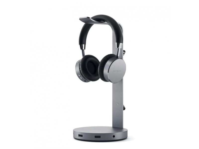 SATECHI Aluminum Headphone Stand Hub – Space Grey