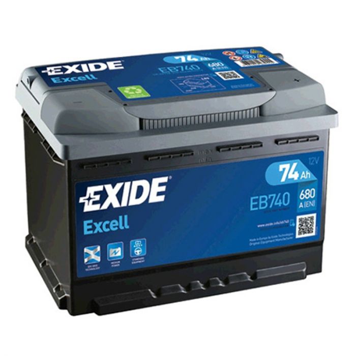 EXIDE Akumulator 12V 74Ah 680A EXCELL desno+
