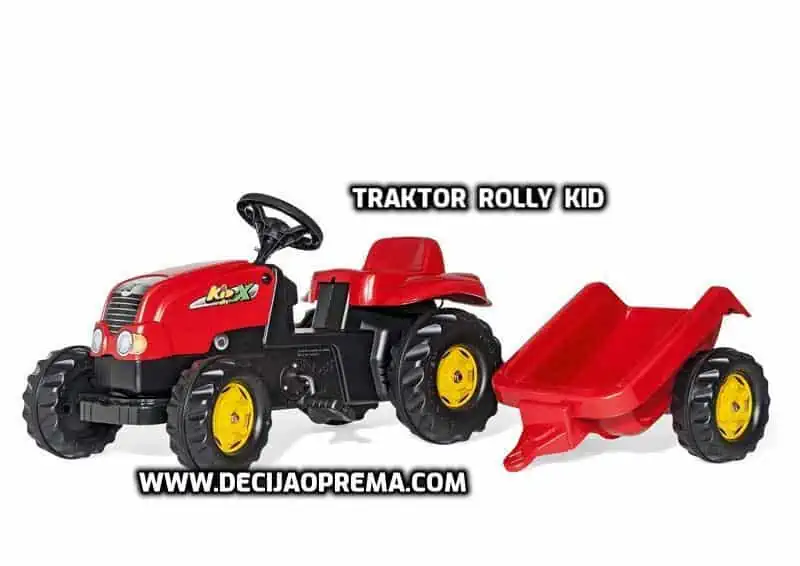 Traktor Rolly Kid sa prikolicom Crveni