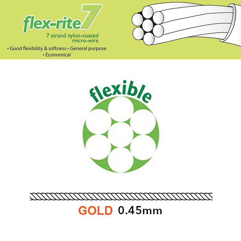Sajla čelična Flex-rite® _7 struna 0,45mm – METALLIC GOLD (30m)
