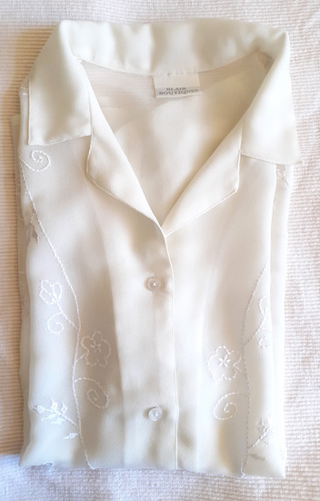 Bela košulja, transparentni vezeni žoržet