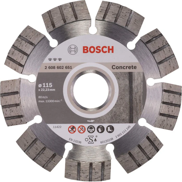 Bosch dijamantska rezna ploča za beton Best for Concrete 115 x 22,23 x 2,2 x 12 mm - 2608602651