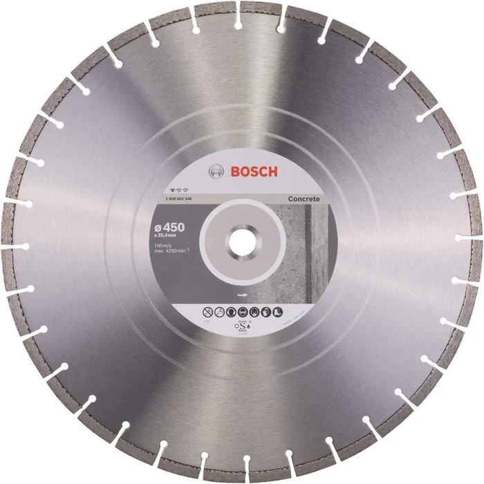 Bosch dijamantska rezna ploča za beton Standard for Concrete 450 x 25,40 x 3,6 x 10 mm - 2608602546