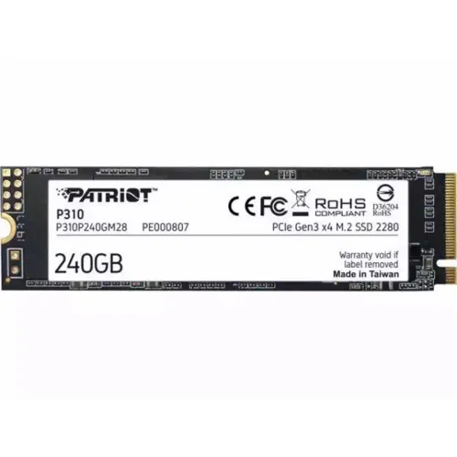 SSD M.2 NVMe 240GB Patriot P310 1700MBs/1000MBs P310P240GM28