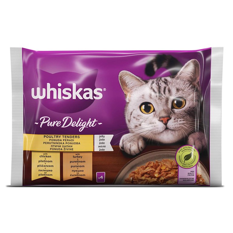 Whiskas hrana za mačke pure delight izbor živine 4x85g whiskas