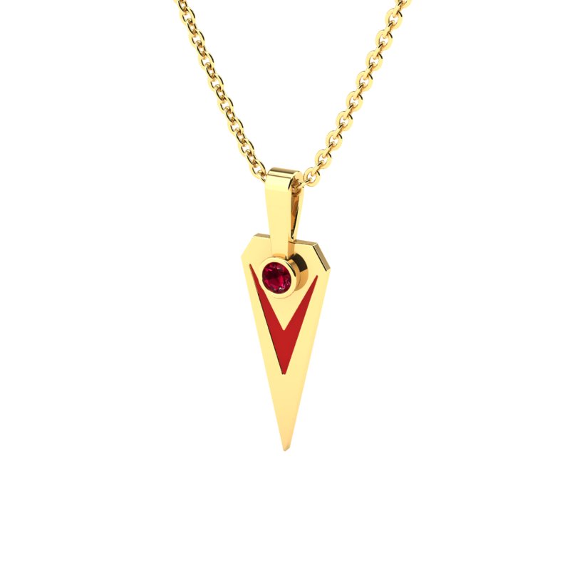 Zlatna ogrlica sa crvenom Vivom i Rubinom Ruby