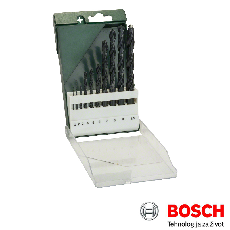 BOSCH® 10-delni set burgija za metal HSS-R, DIN 338