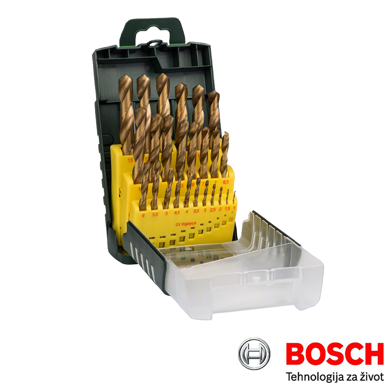 BOSCH® 25 – Delni set HSS – TiN burgija za metal