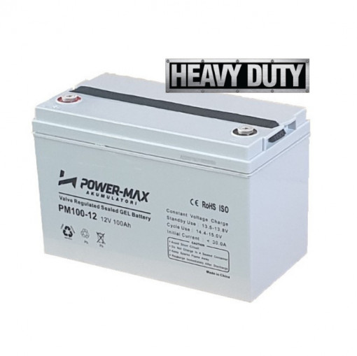 POWER-MAX PMD100-12 GEL, 12V 100Ah Heavy Duty