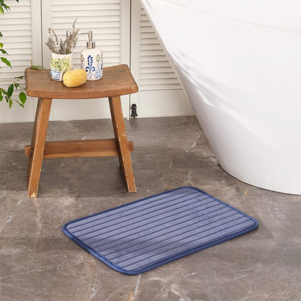 Sarah Anderson Evy Indigo Bath Mat 40x60 cm