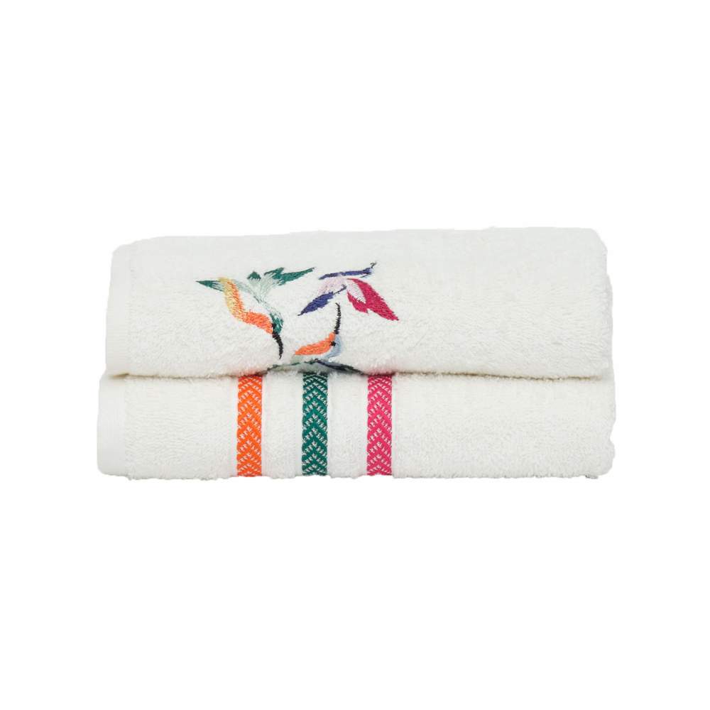 Karaca Home Birdy 100% Cotton 2 Piece Towel Set 50x90 cm