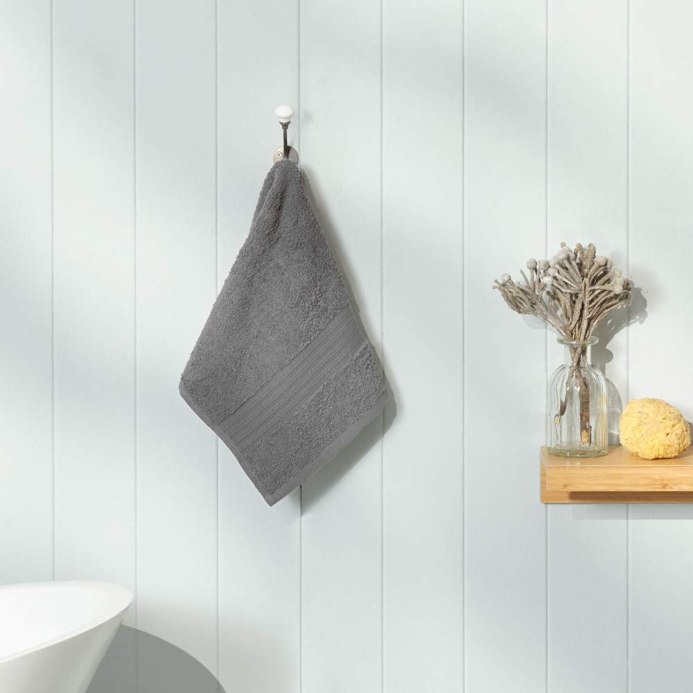 Karaca Home Back To Basic Anthracite Towel 30x50 cm