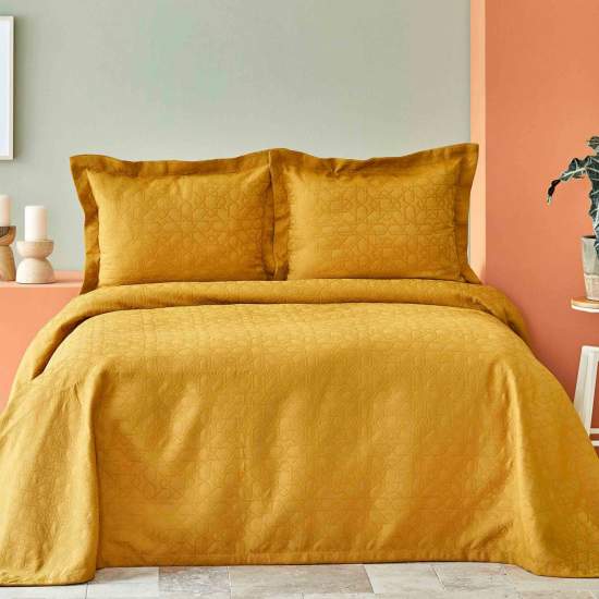 Karaca Home Back To Basic Light Mustard Double Bedspread