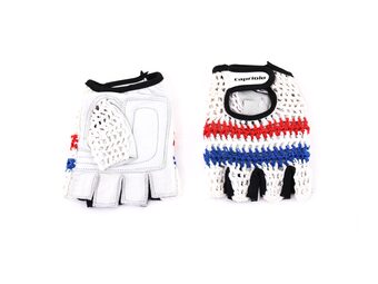 Sportske rukavice CAPRIOLO - retro crochet dizajn L bele
