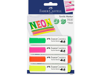 Faber Castell tekstil markeri NEON set 1/4