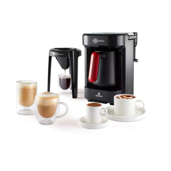 Karaca Hatır Barista Cappuccino and Turkish Coffee Machine Imperial Red