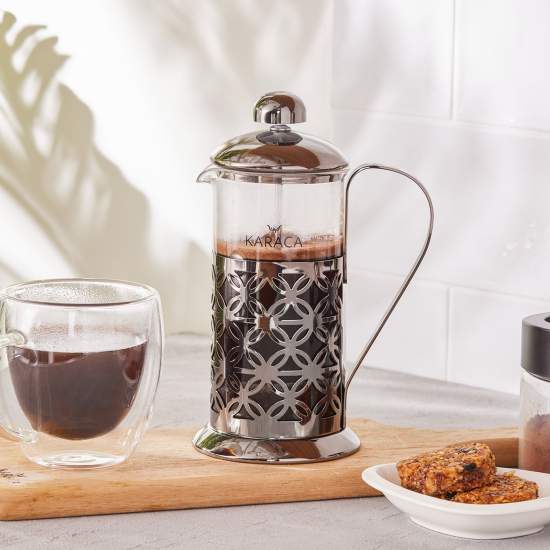 Karaca Coffee Bean French Press Black Flower 350 Ml