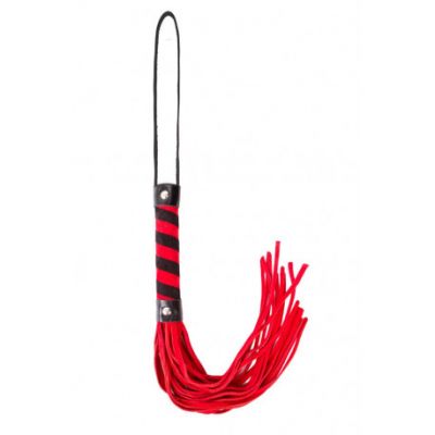 BLACK & RED LEATHER WHIP