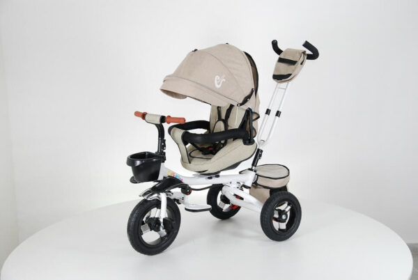 Tricikl za decu Comfort sa rotirajućim sedištem i ležećim položajem – bež, 000047