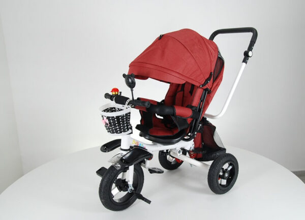 Tricikl za decu Sit & sleep sa podesivim naslonom i rotirajućim sedištem – crveni, 000108