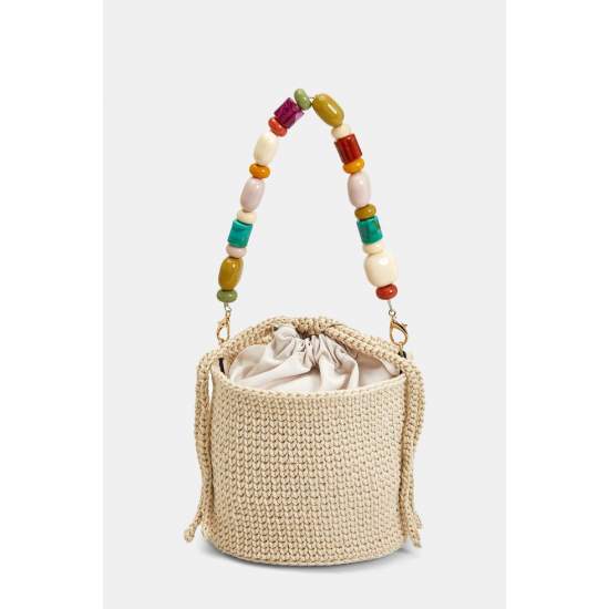 My Beachy Side Emily In Paris WHITE KNITTED BAG