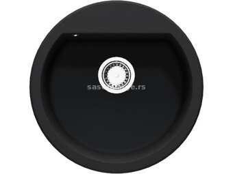 Okrugla granitna sudopera sa sifonom SanDonna Premium Lena u crnoj mat boji