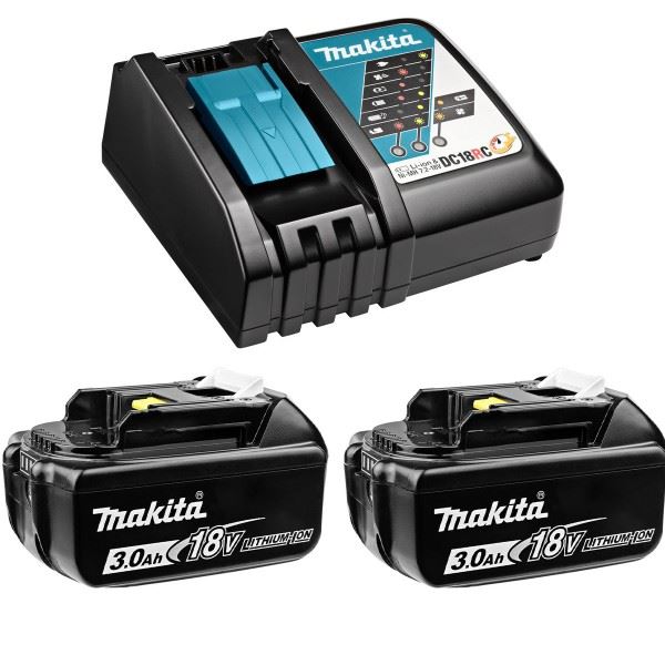 Makita SET 7 - 2 baterije 18V 3.0Ah BL1830B + punjač DC18RC