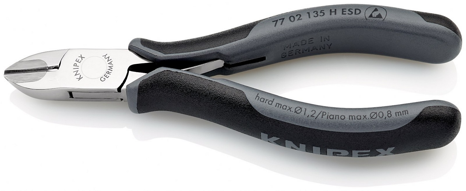 Knipex kose sečice za elektroniku s umetnutom oštricom od tvrdog metala ESD 135mm 77 02 135 H ESD