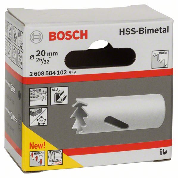 Testera za otvore HSS-bimetal za standardne adaptere Bosch 2608584102, 20 mm, 25/32"