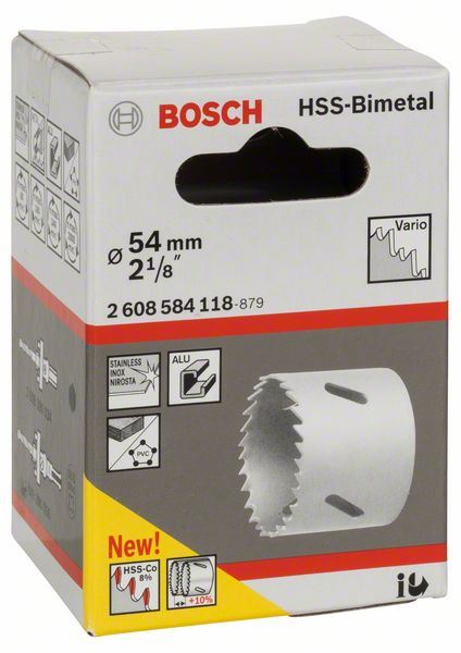 Testera za otvore HSS-bimetal za standardne adaptere Bosch 2608584118, 54 mm, 2 1/8"