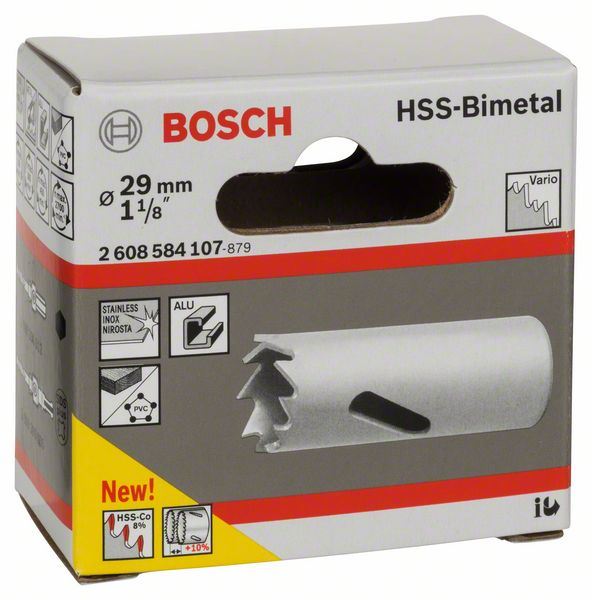 Testera za otvore HSS-bimetal za standardne adaptere Bosch 2608584107, 29 mm, 1 1/8"