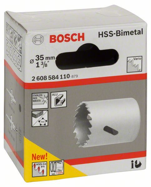 Testera za otvore HSS-bimetal za standardne adaptere Bosch 2608584110, 35 mm, 1 3/8"