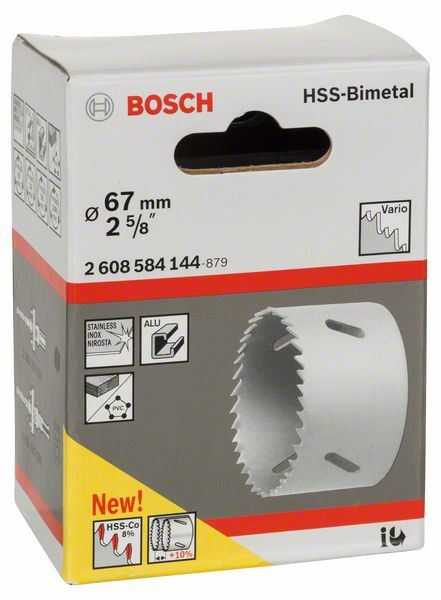 Testera za otvore HSS-bimetal za standardne adaptere Bosch 2608584144, 67 mm, 2 5/8"