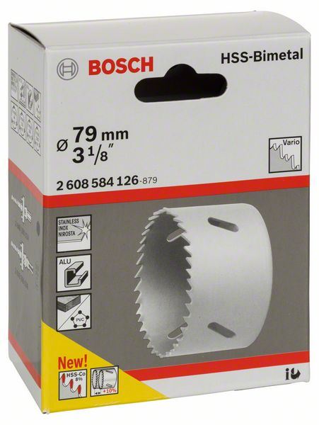 Testera za otvore HSS-bimetal za standardne adaptere Bosch 2608584126, 79 mm, 3 1/8"