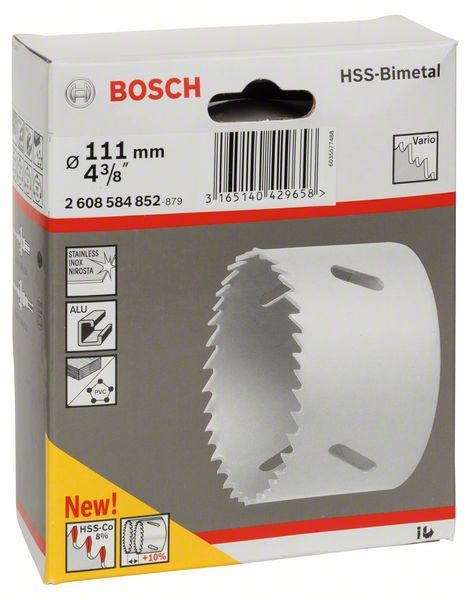 Testera za otvore HSS-bimetal za standardne adaptere Bosch 2608584852, 111 mm, 4 3/8"