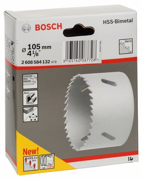 Testera za otvore HSS-bimetal za standardne adaptere Bosch 2608584132, 105 mm, 4 1/8"