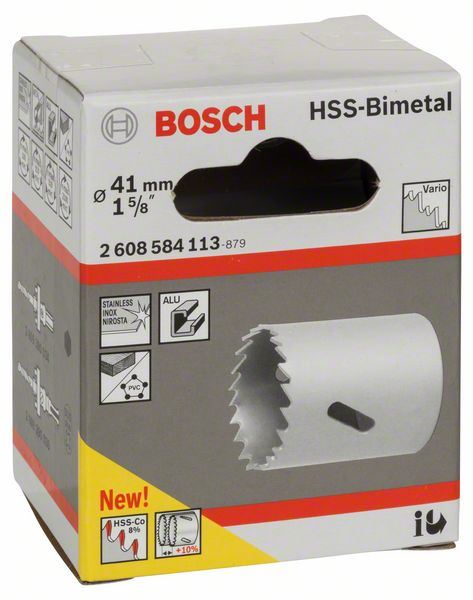 Testera za otvore HSS-bimetal za standardne adaptere Bosch 2608584113, 41 mm, 1 5/8"