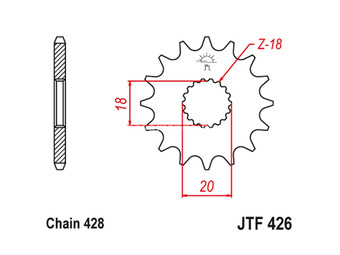 Prednji lančanik JT JTF426-15 Sprint Pulser 125/200 15 zuba