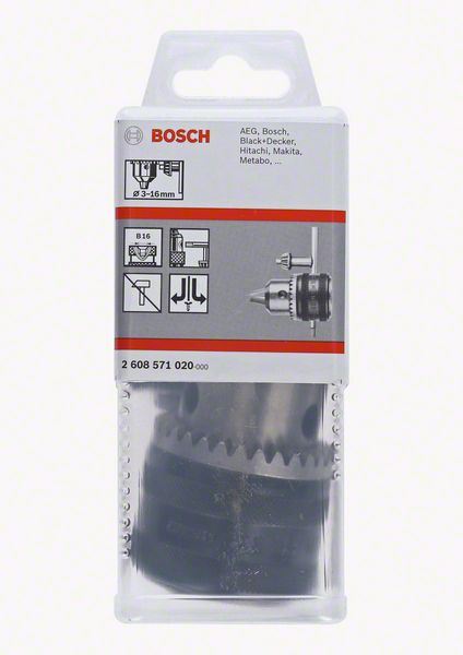 Klasična stezna glava do 16 mm Bosch 2608571020, 3-16 mm, B-16