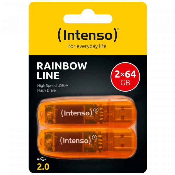 (Intenso) USB Flash drive 64GB Hi-Speed USB 2.0,Rainbow Line, 2 kom - USB2.0-64GB/Rainbow, 2 kom